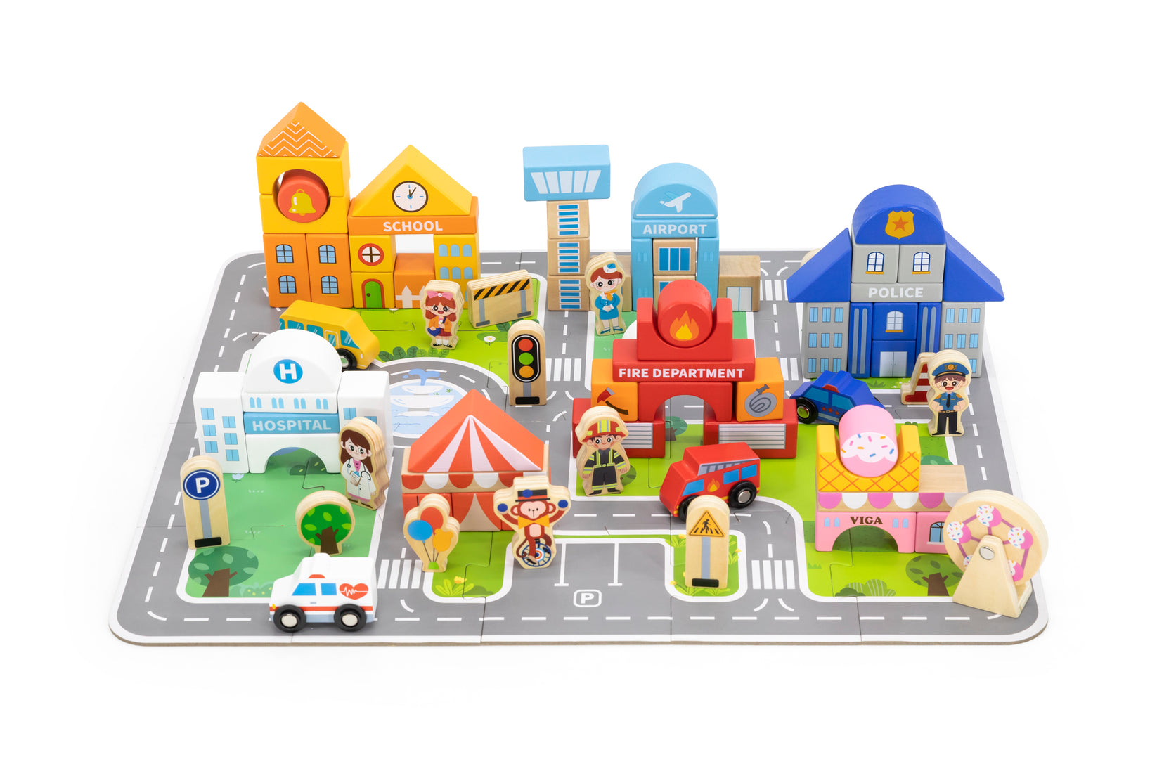 “Deluxe” City Building Blocks- wooden blocks – The Original Toy Company